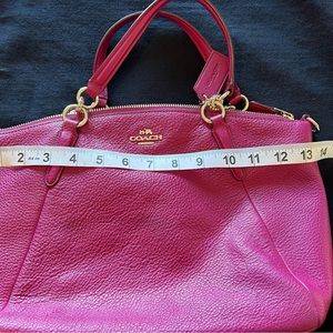 Coach | Bags | Coach Pebbled Leather Dark Pink Bag | Poshmark